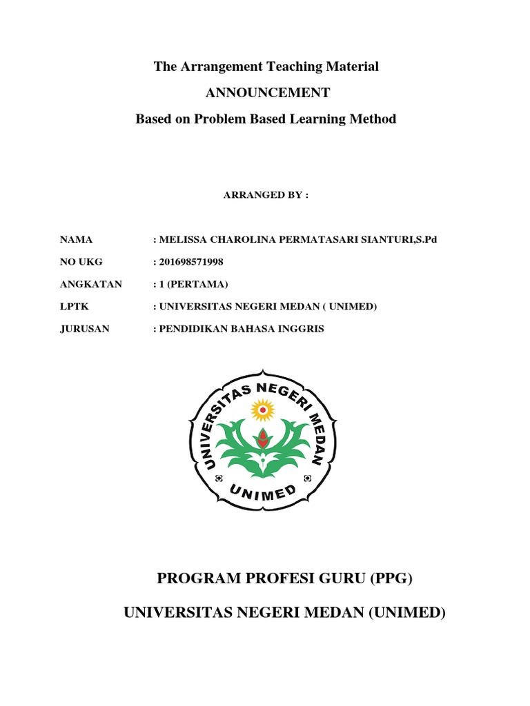 BAHAN AJAR - ANNOUNCEMENT - MELISSA - CPS-dikonversi | PDF