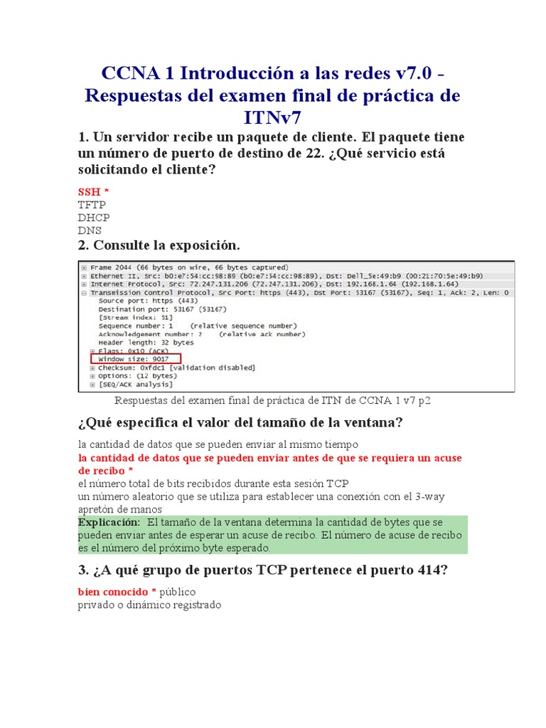 Respuestas del examen final de práctica de CCNA 1 v7 - ITN | PDF ... Respuestas del examen final de práctica de CCNA 1 v7 - ITN | PDF ...