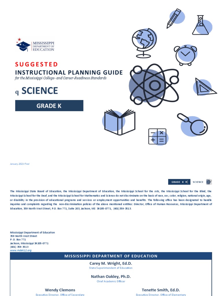Science Instructional Planning Guide Grade K January 2021 | PDF ...