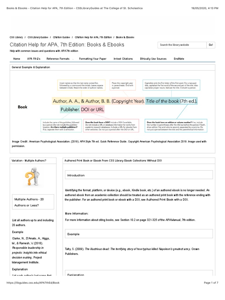 Books Ebooks Citation Help For APA 7th Edition CSSLibraryGuides at The ...
