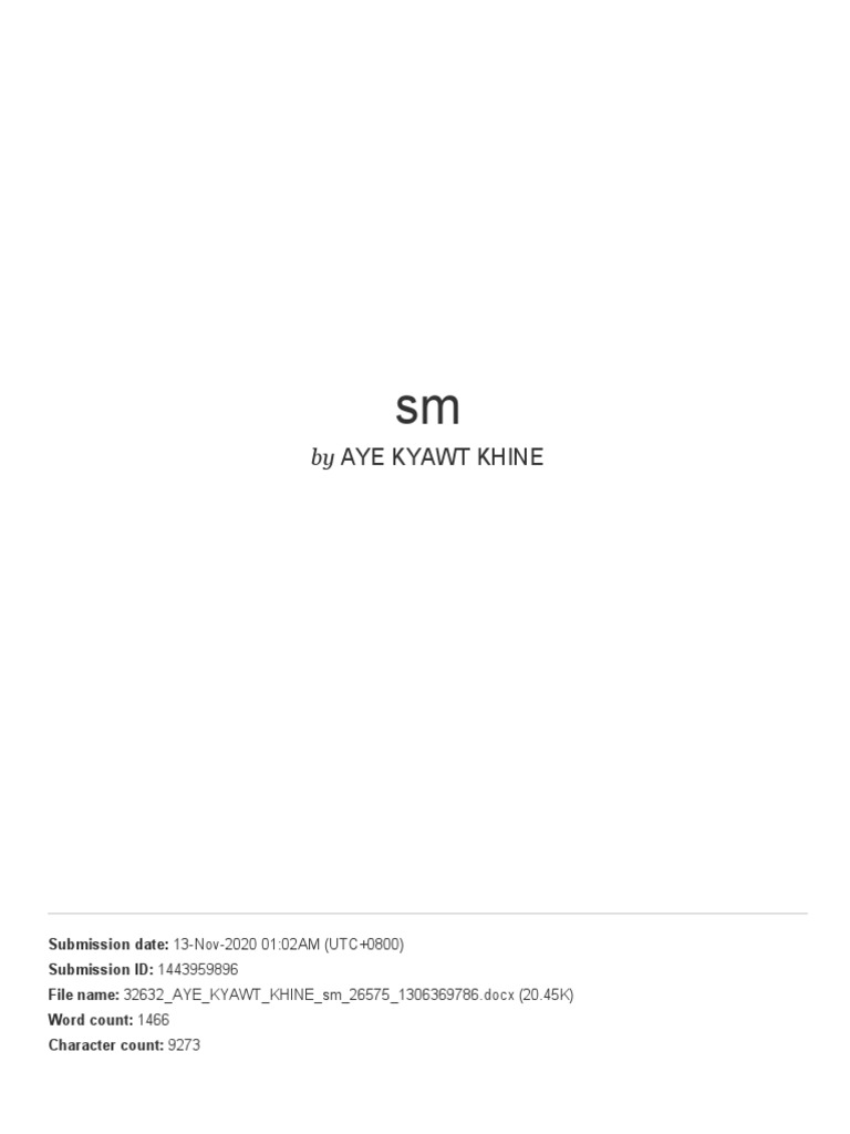 By Aye Kyawt Khine | PDF | Strategic Management | Swot Analysis