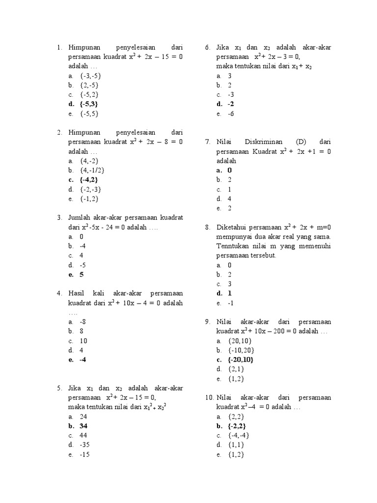 SOAL Latihan MTK | PDF