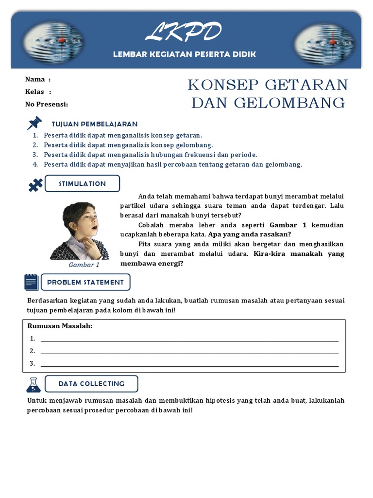 LKPD Konsep Getaran Dan Gelombang | PDF
