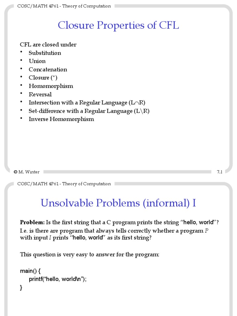 Explain The Closure Properties Of Cfg