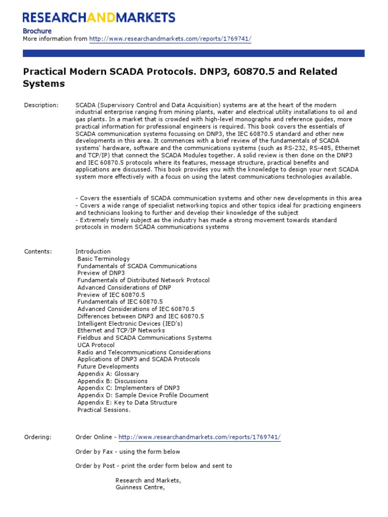 Practical Modern SCADA Protocols. DNP3, 60870.5 and Related Systems | PDF | Scada ...
