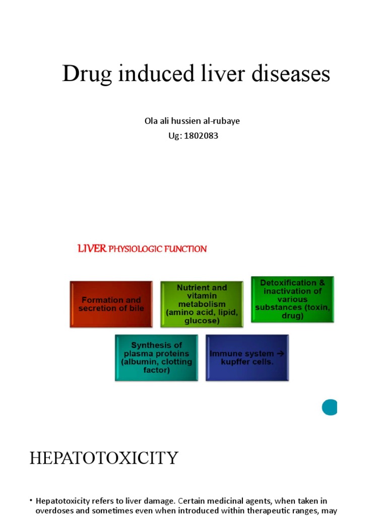 Drug Induced Liver Diseases Ola Ali 2021 | PDF | Medical Specialties | Clinical Medicine