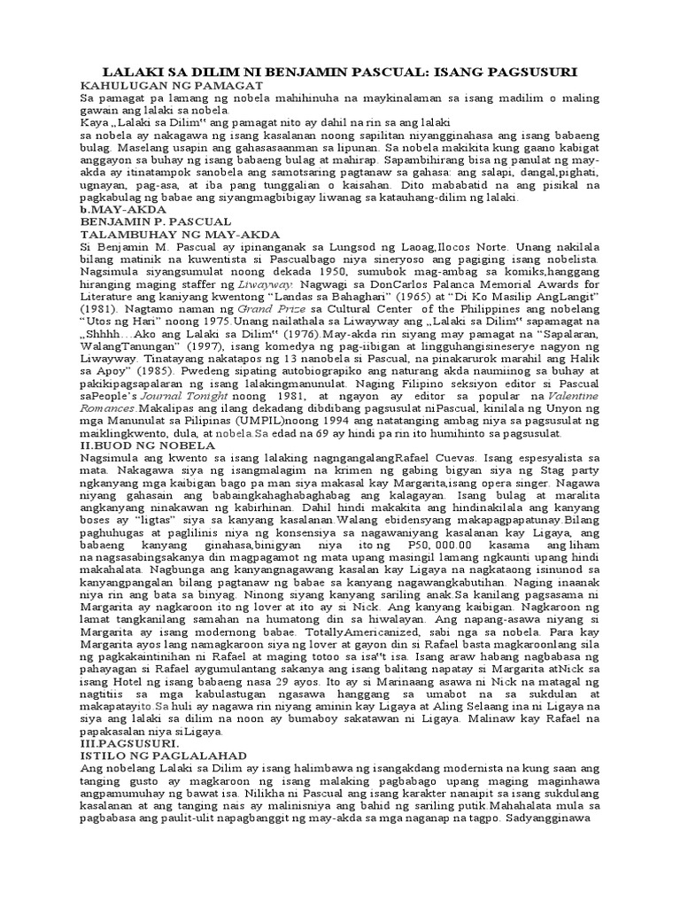 Lalaki Sa Dilim Ni Benjamin Pascual Isan | PDF
