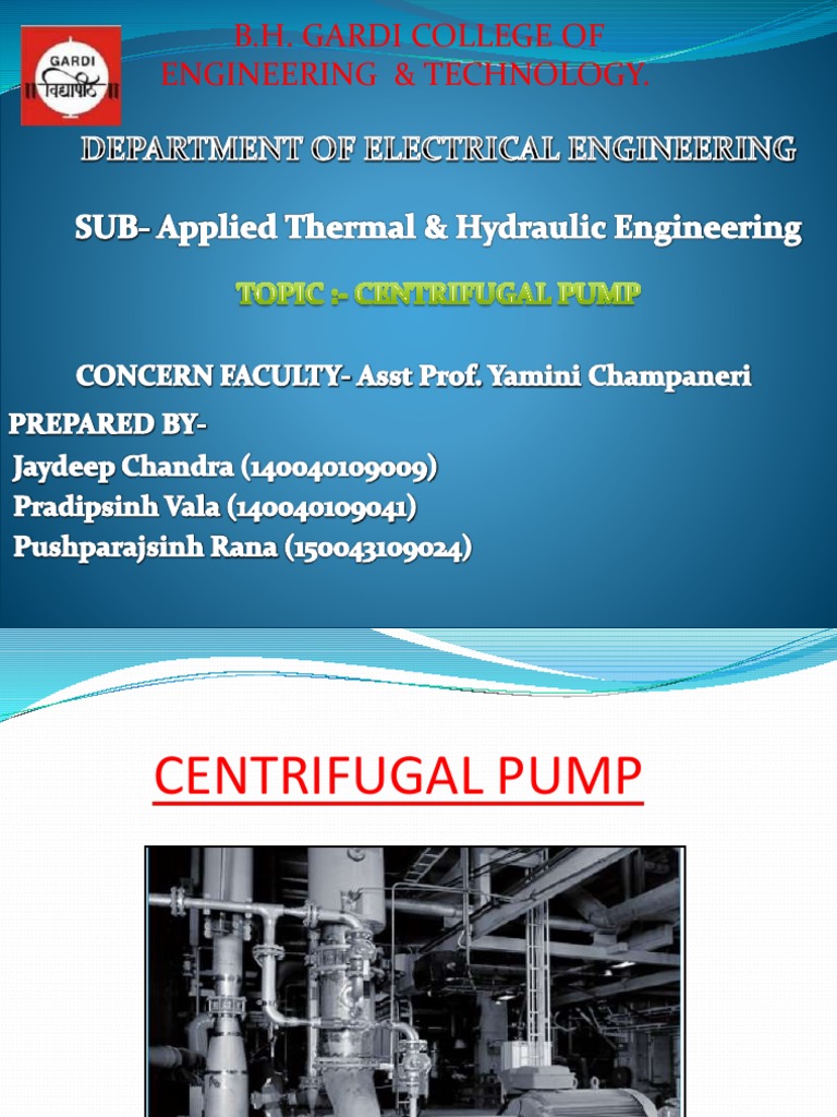B.H. Gardi College of Engineering & Technology | PDF | Pump | Rotating Machines