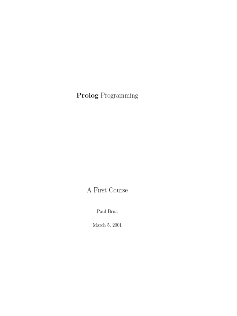 Brna Prolog Book | PDF