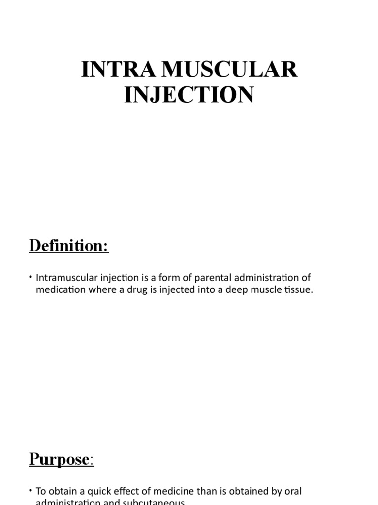 Intramuscular Injection | PDF | Injection (Medicine) | Medical Treatments