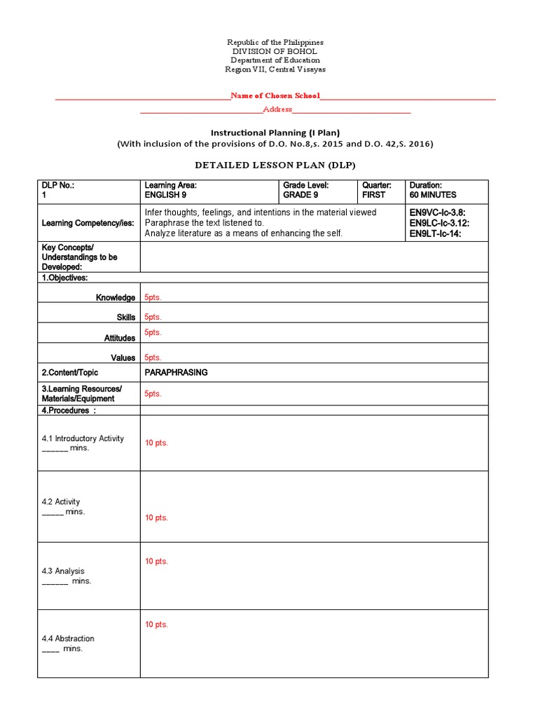 Instructional Planning (I Plan) | PDF | Lesson Plan | Learning