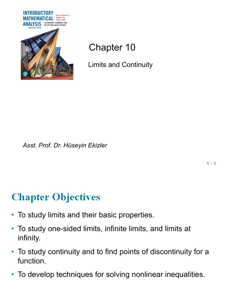 Introductory Mathematical Analysis Fourteenth Edition - Ch10 Limits and ...