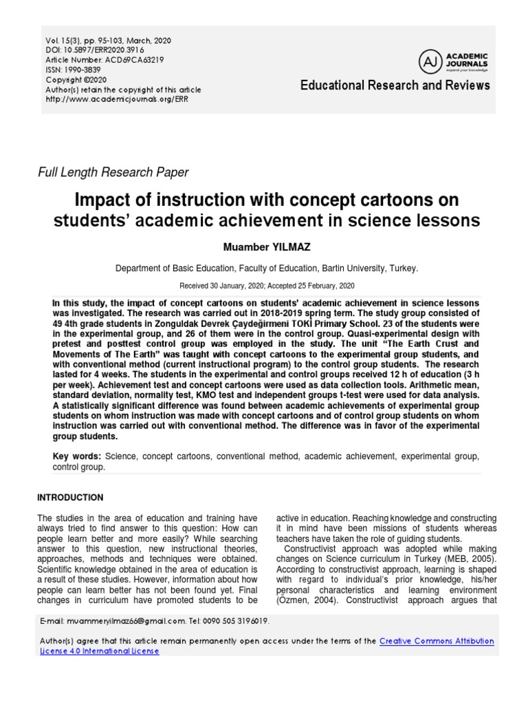 Impact of Instruction With Concept Cartoons On Stu | PDF ...