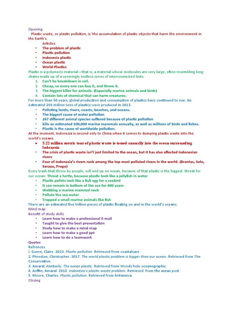 Ss Script | PDF | Pollution | Plastic