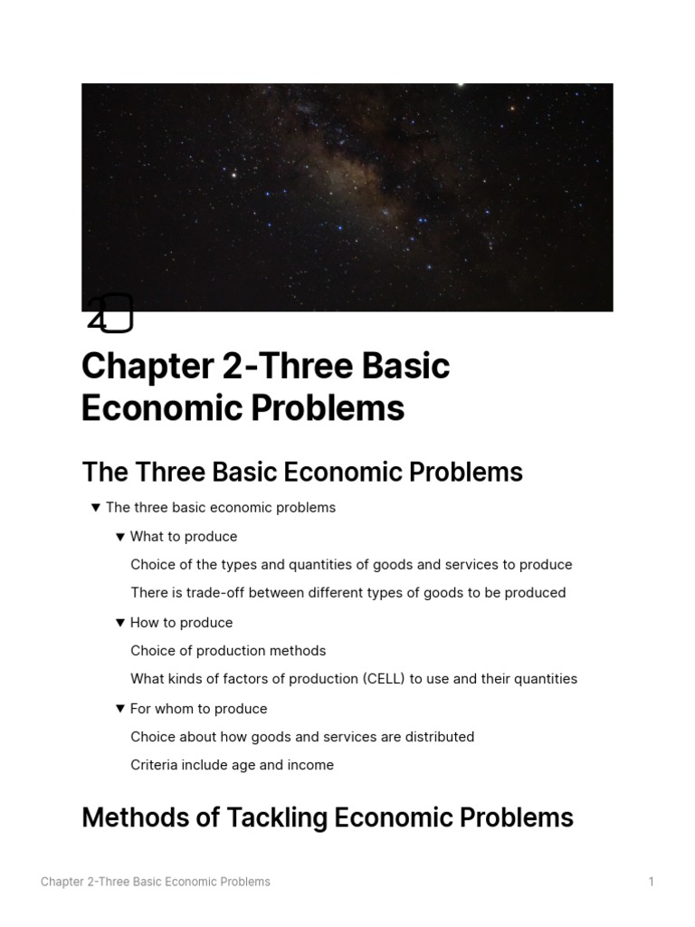 The Three Basic Economic Problems | PDF | Economic System | Market Economy