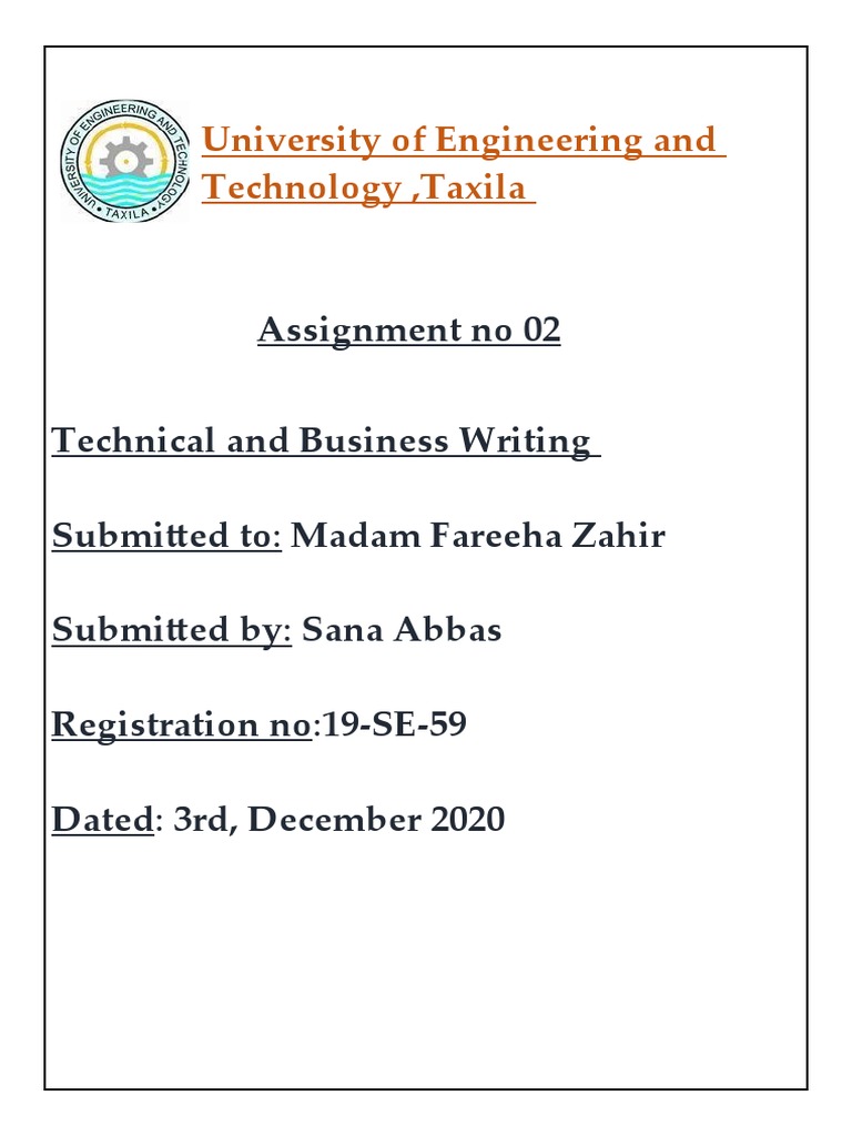 University of Engineering and Technology, Taxila: Assignment No 02 | Download Free PDF | Graphic ...