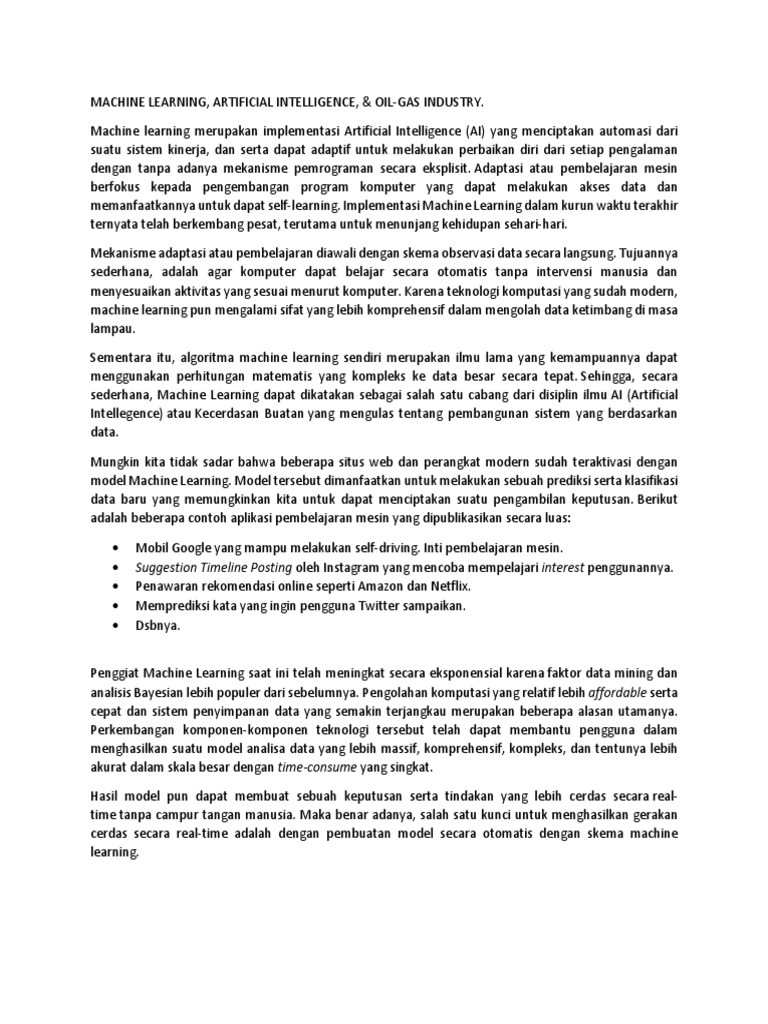 Machine Learning, Artifical Intelligence, and Oil-Gas Industry by Ryan ... Machine Learning, Artifical Intelligence, and Oil-Gas Industry by Ryan ...