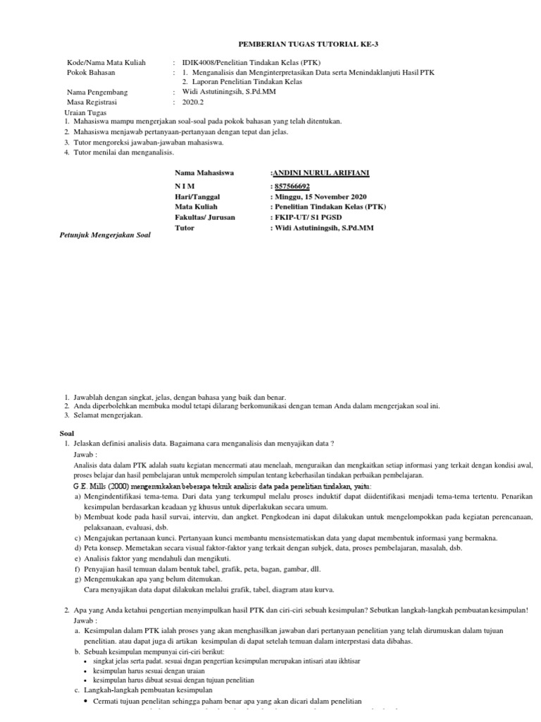 Tugas Tutorial Iii Idik4408 PTK | PDF