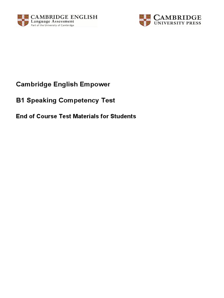 End of Course Competency Speaking Test (Student) PDF | PDF
