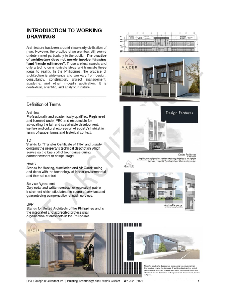 Introduction To Working Drawings - BT2 | PDF | Architect | Design