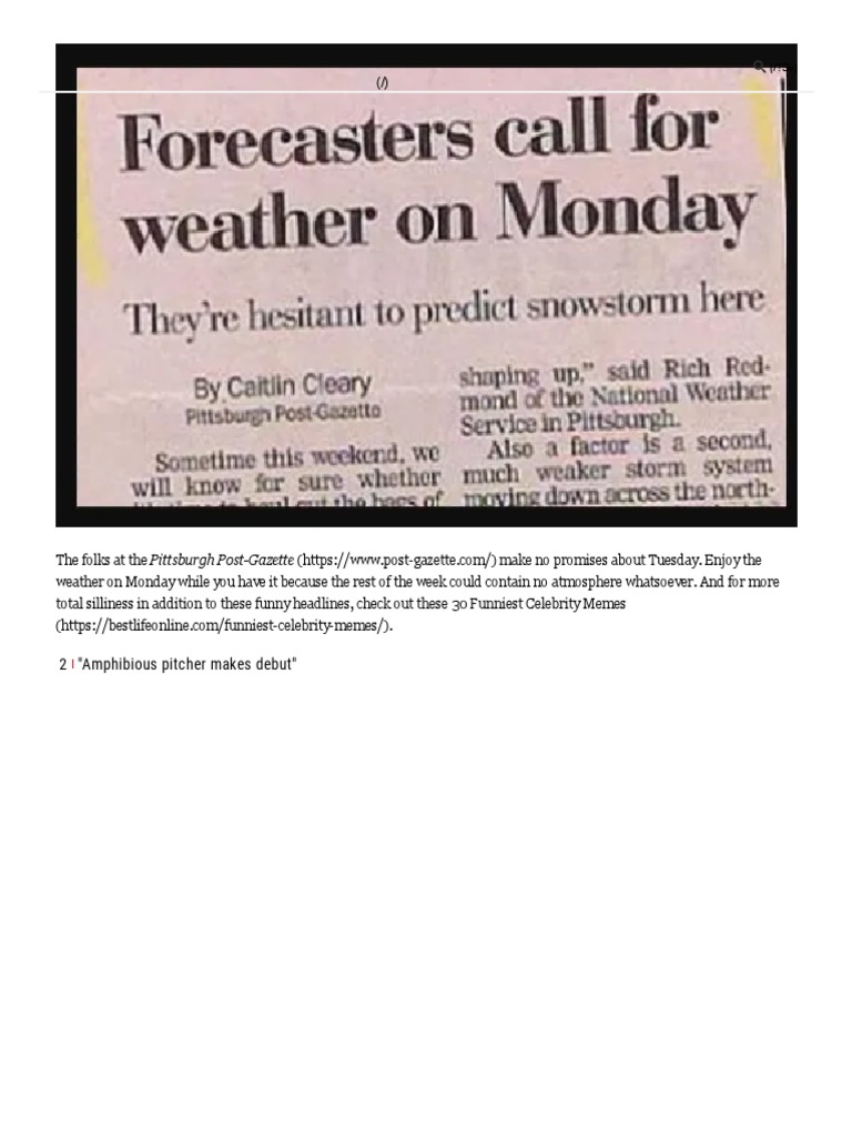 25 Funny Newspaper Headlines To Crack You Up - Best Life | PDF