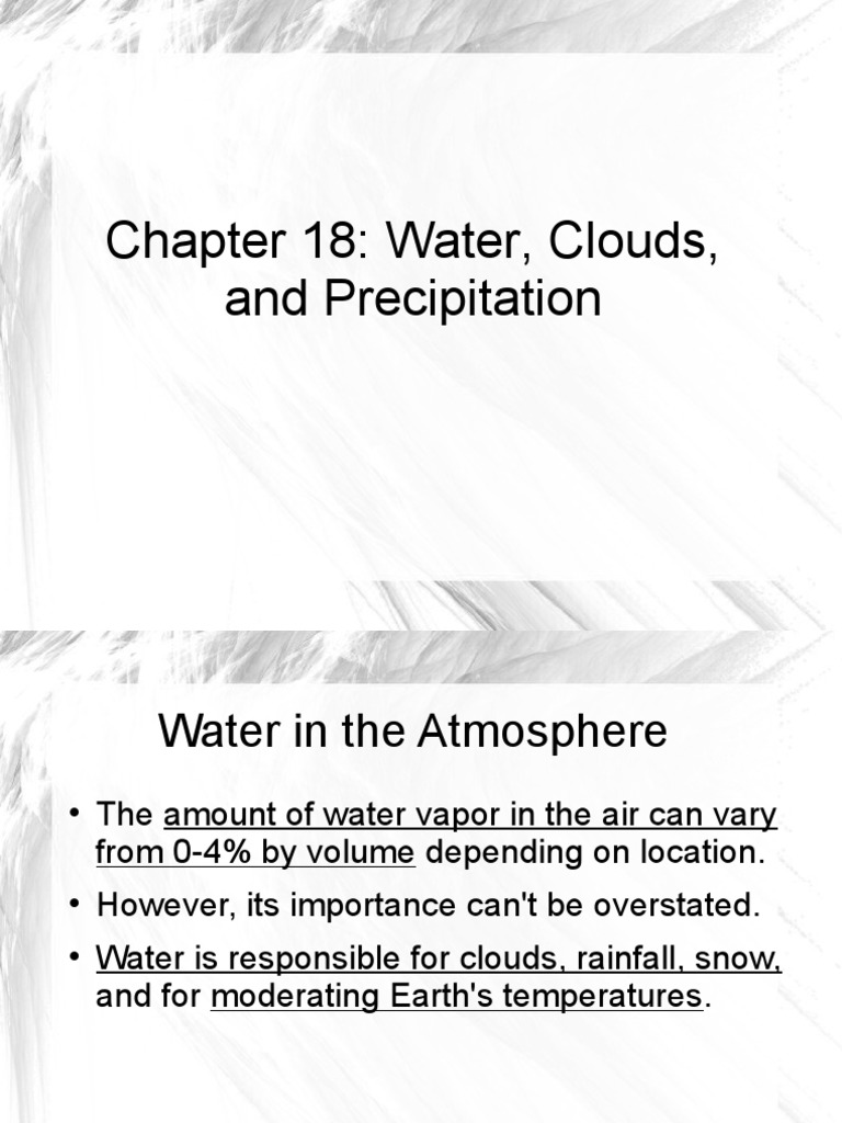 Chapter 18: Water, Clouds, and Precipitation | PDF | Relative Humidity ...