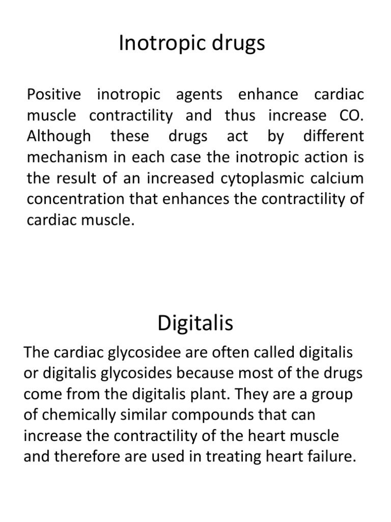 Inotropic Drugs | PDF | Heart | Cardiovascular System
