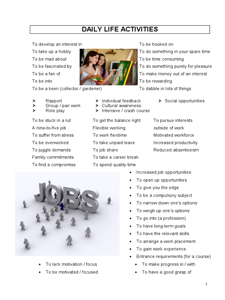 Daily Life Activities | PDF | Applied Psychology | Communication