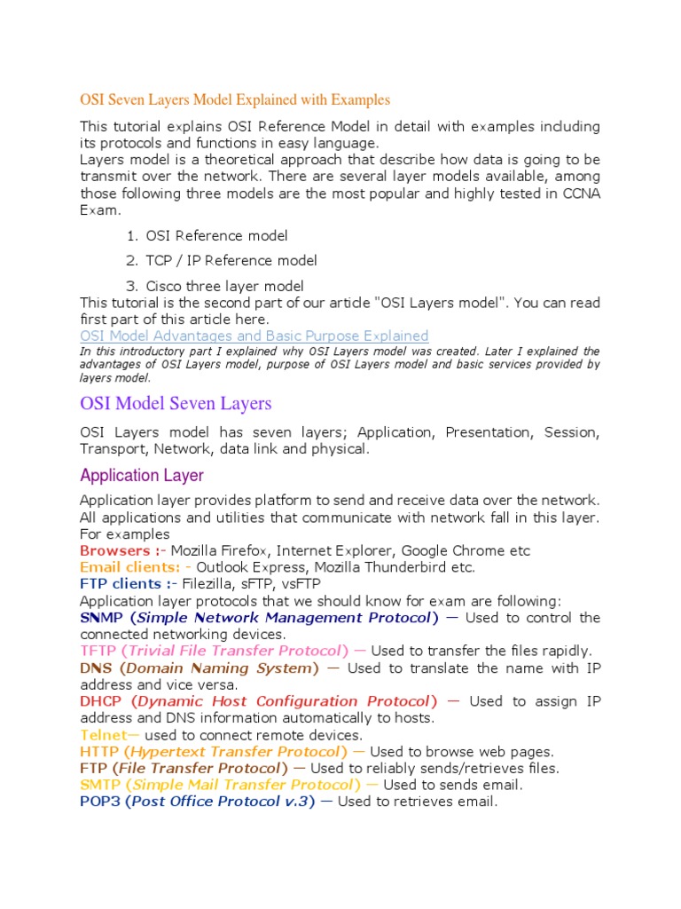 OSI Model: Seven Layers Explained | PDF | Internet Protocols | Osi Model