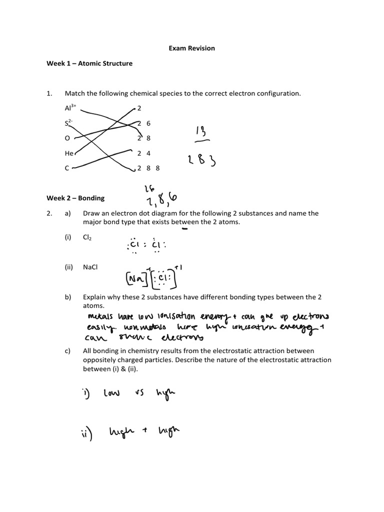Intro To Chemistry Unit: Exam Revision | PDF | Chemical Equilibrium ...
