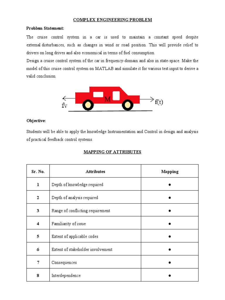 Complex Engineering Problem Problem Statement | PDF | System | Engineering