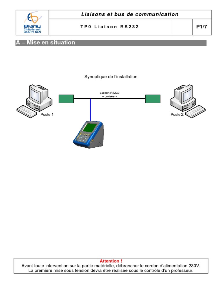 TP0 - Liaison RS232 - Prise en Main | PDF | Matériel informatique ...