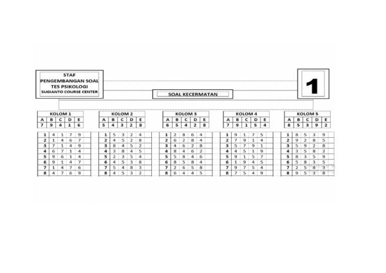 Tes Angka Hilang PDF Free | PDF