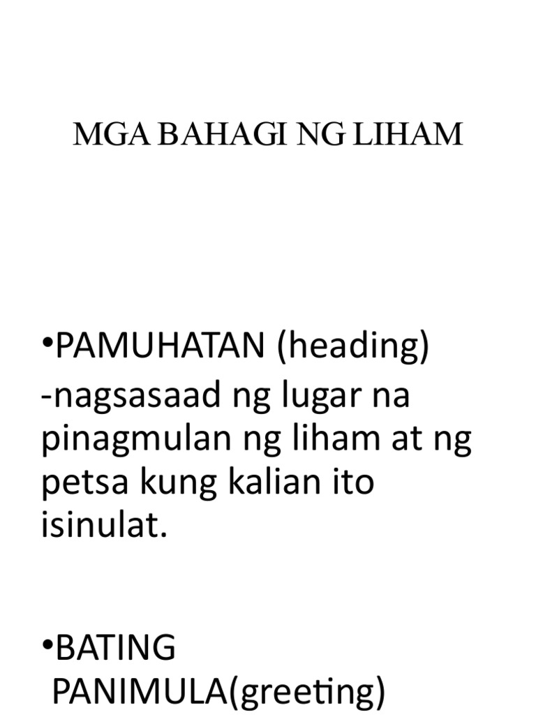 Bahagi NG Liham | PDF