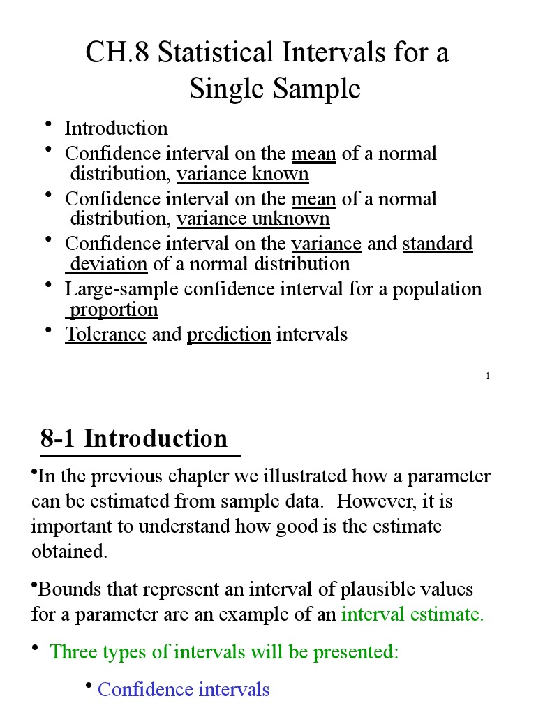 CH.8 Statistical Intervals For A Single Sample | PDF | Confidence ...
