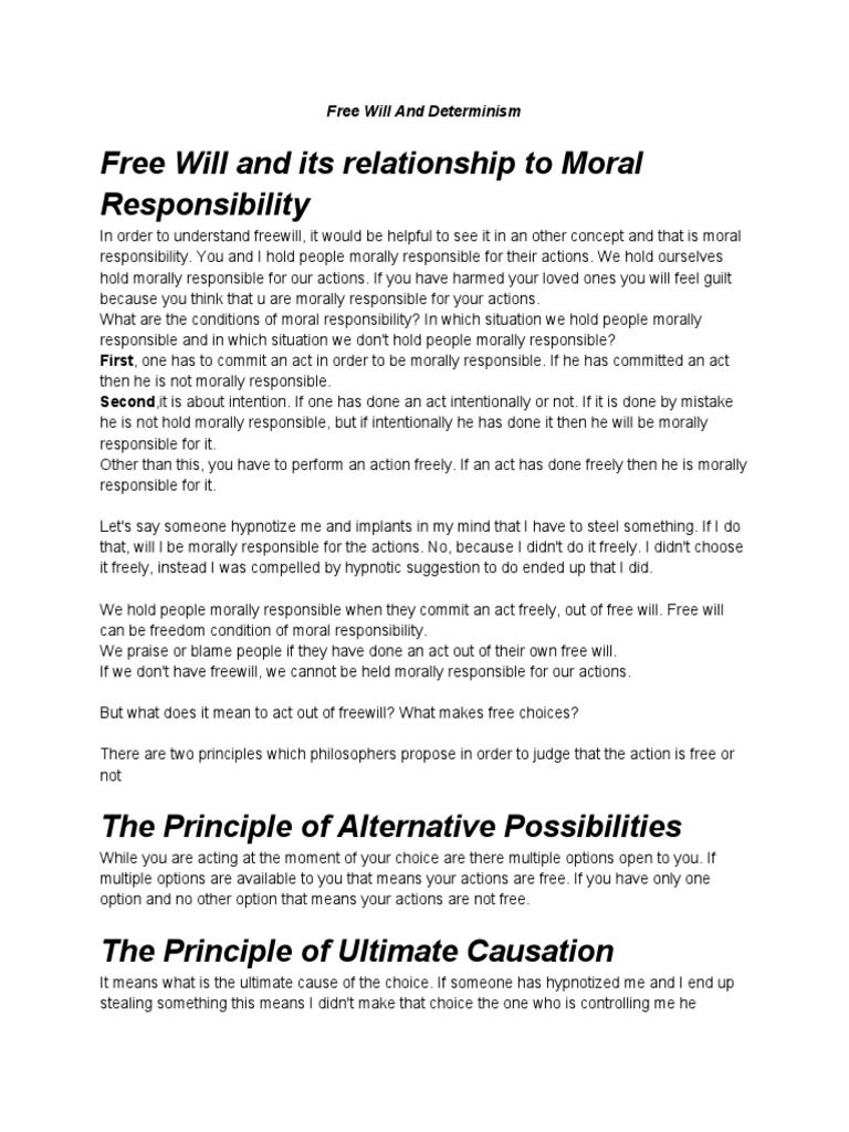 Free Will and Determinism | PDF | Free Will | Determinism