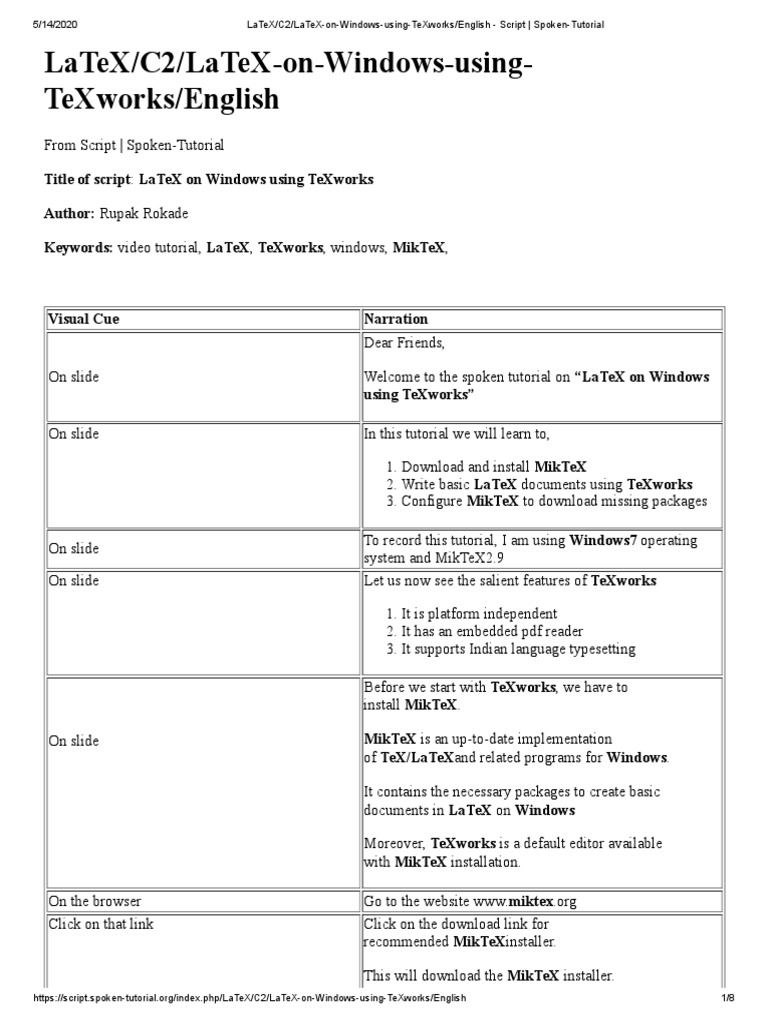 LaTeX on Windows with TeXworks Guide | PDF | System Software | Software