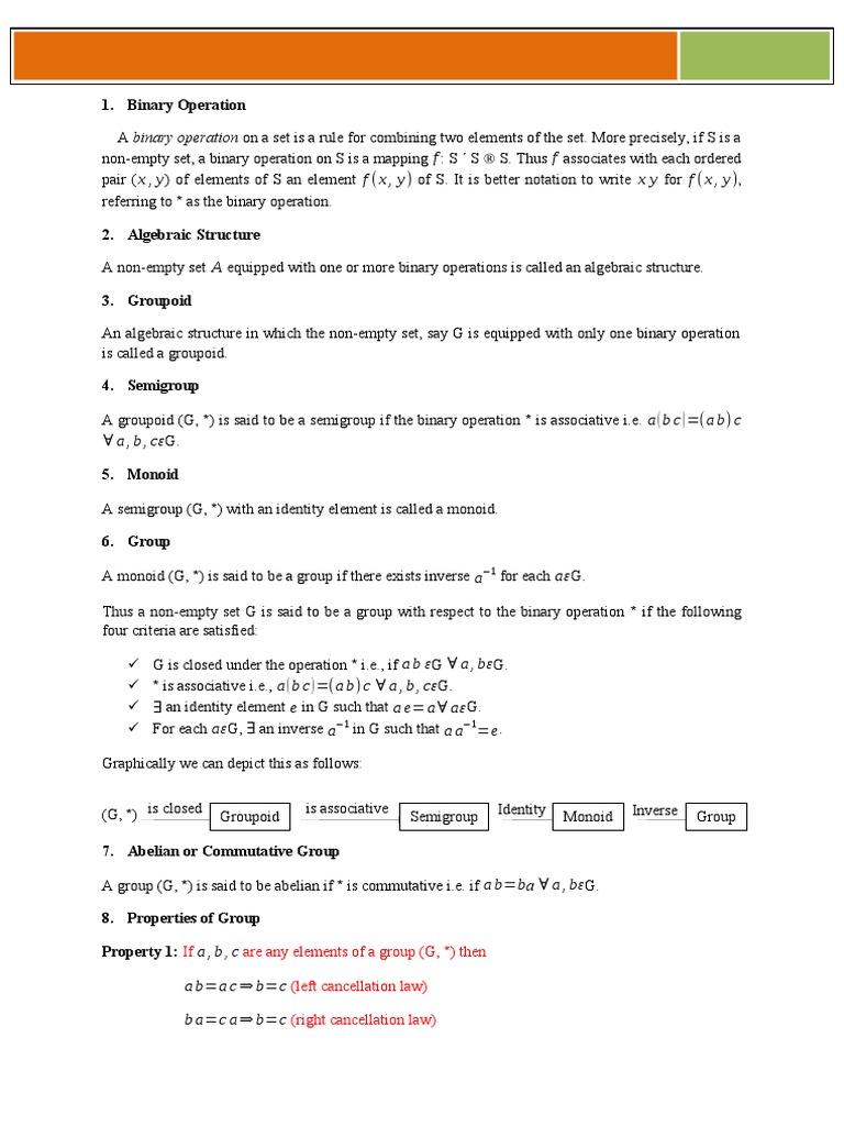 F F X, y F (X, Y) Xy F (X, Y) : 1. Binary Operation | PDF | Group (Mathematics) | Algebraic ...