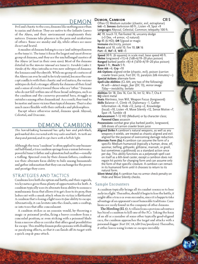 ExpeditionDemonwebPits Cambion | PDF | Fantasy Creatures | Dungeons ...
