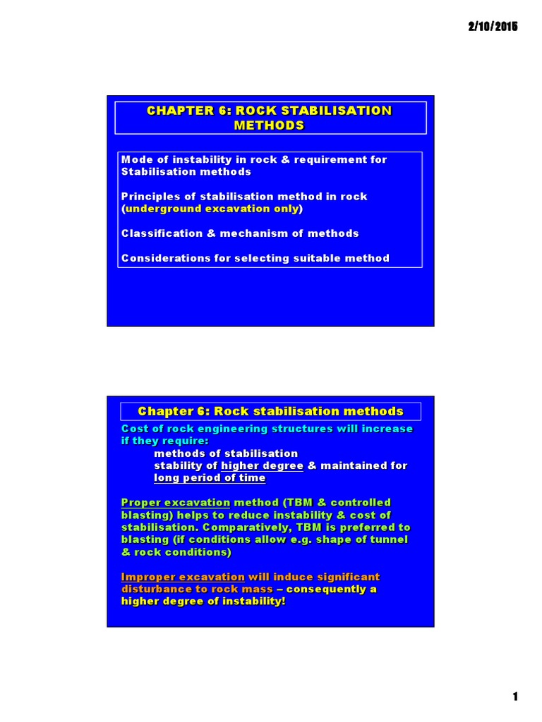 Rock Stabilization Techniques in Tunneling | PDF | Screw | Strength Of ...