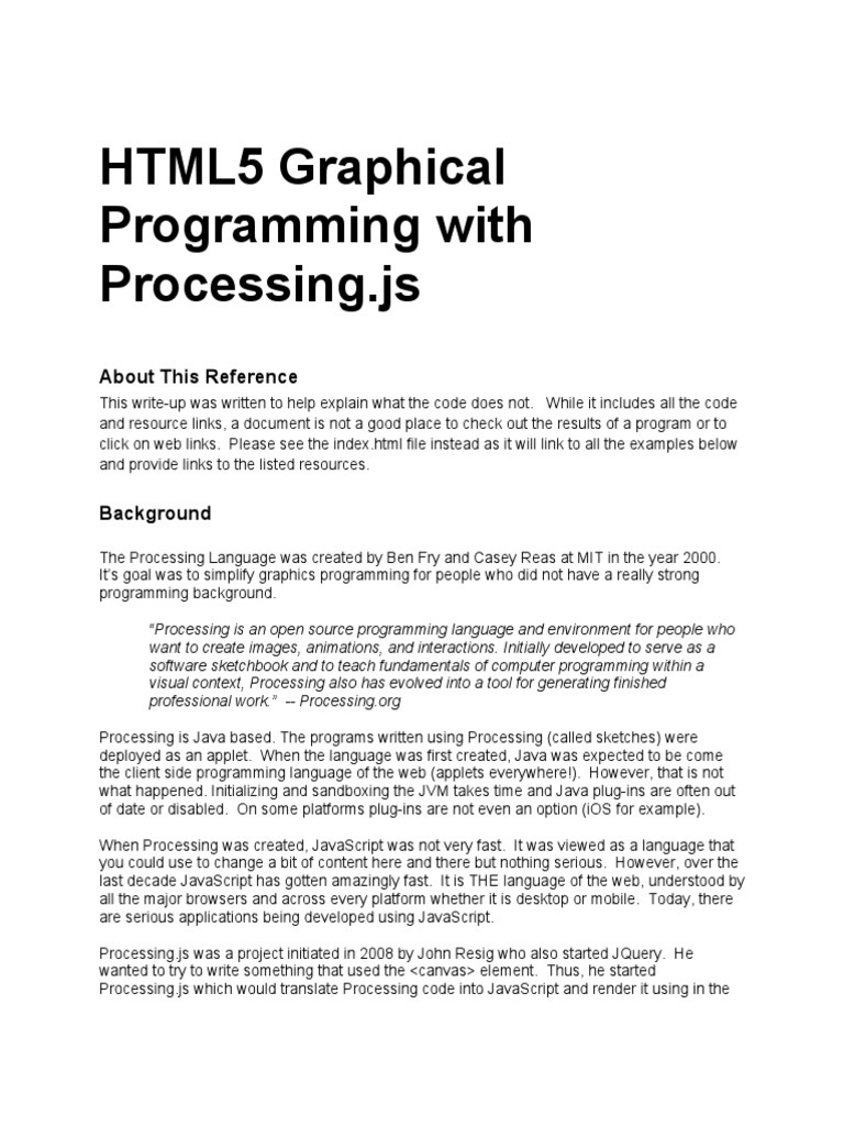 HTML5 Graphical Programming With Processing - JS: About This Reference ...
