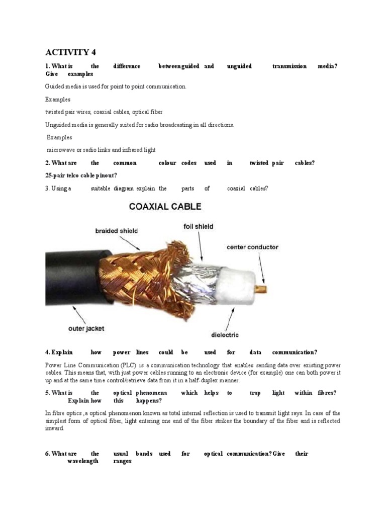 Activity 4: 25-Pair Telco Cable Pinout? | PDF | Multiplexing ...