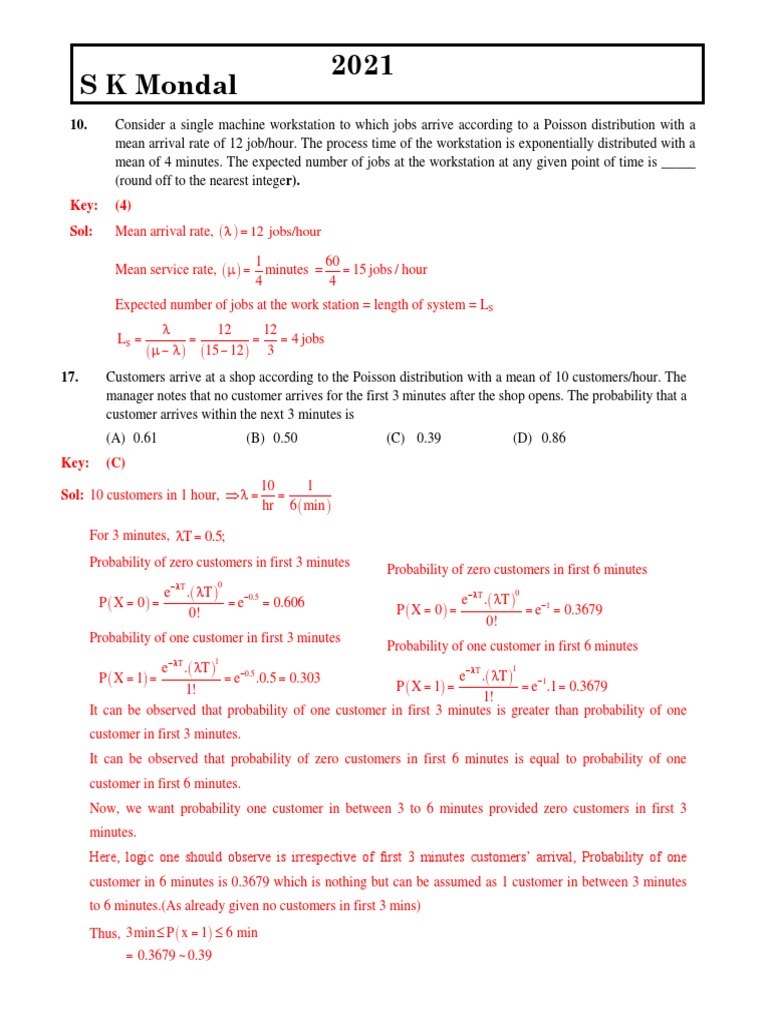 S K Mondal: Key: (4) Sol | PDF | Normal Distribution | Probability Distribution