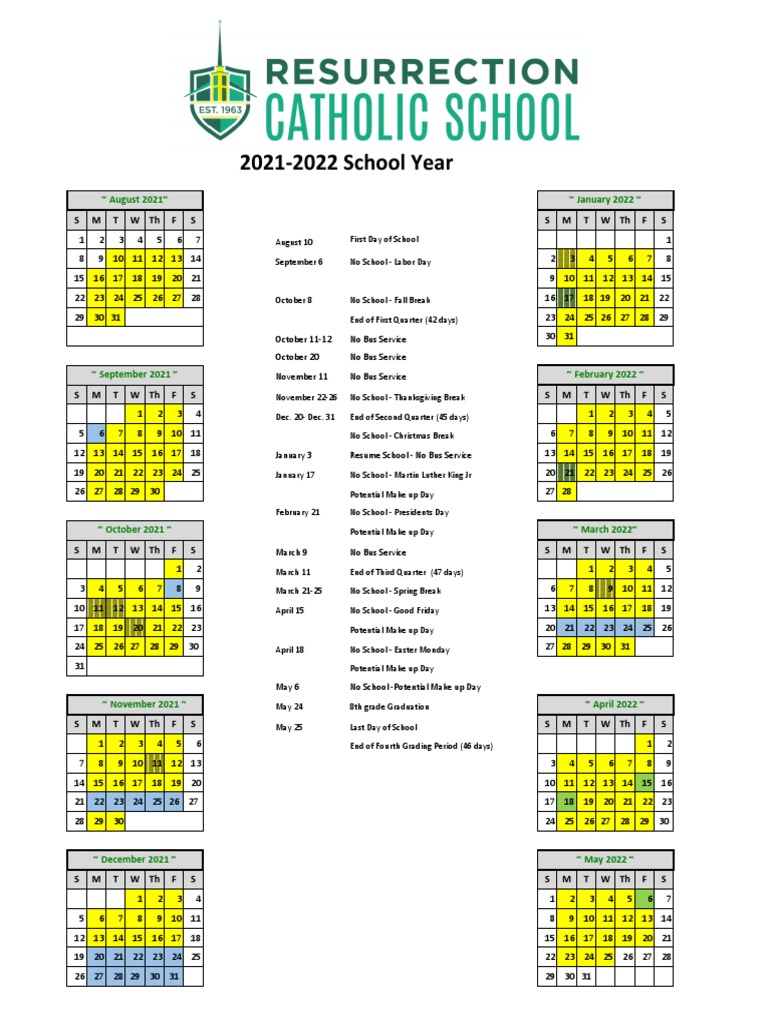 2021-2022 School Year Calendar | PDF | Holidays | Observances