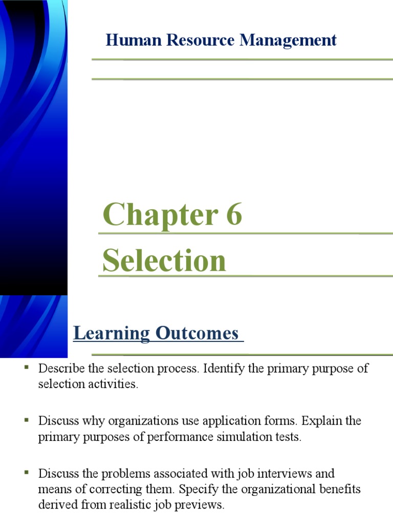 Chap 06 HRM | PDF | Validity (Statistics) | Human Resource Management
