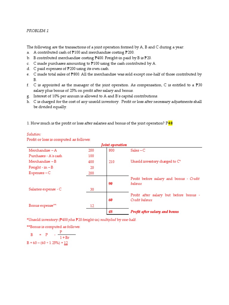 Problem 1: Solution | PDF | Salary | Interest