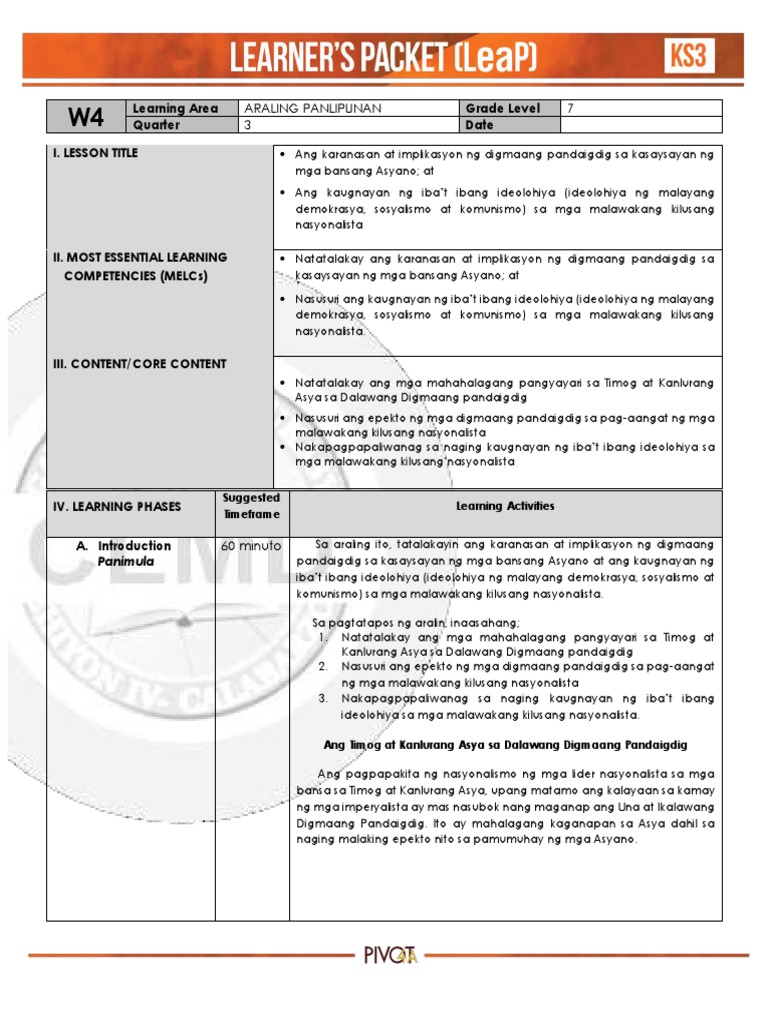 LeaP AP G7 Week4 Q3 | PDF