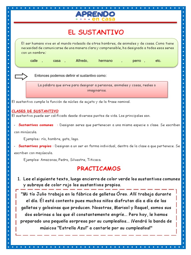 Sustantivos Propio y Comun | PDF