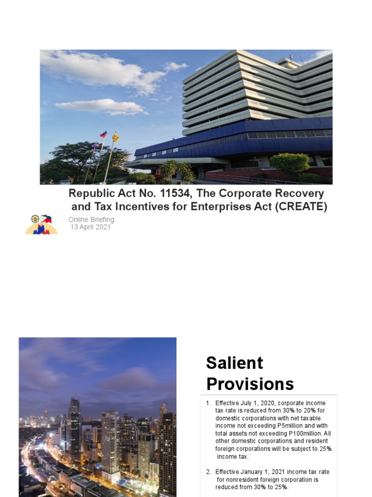 1 Create RA 11534 Full | PDF | Tax Exemption | Corporate Tax In The ...
