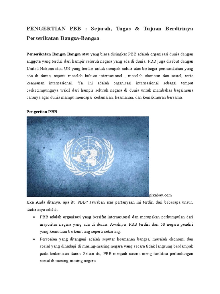 Pengertian PBB | PDF